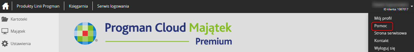 Instrukcja użytkowania programu - Progman Cloud Majątek - Pomoc